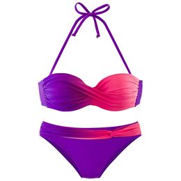 Lascana Bikini Damen Gr&ouml;&szlig;e S/M lila / neonlila