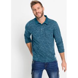 Catamaran Herren Langarmshirt mit unifarbenen Details, topas-meliert, Gr&ouml;&szlig;e 44/46