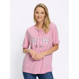 Heine Witt Damen Sweatshirt mit kontrastfarbigem Print vorne, ros&eacute;, Gr&ouml;&szlig;e 42