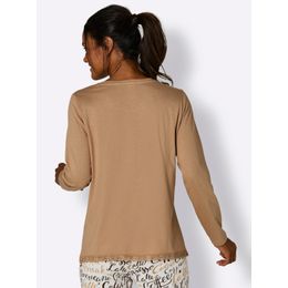 w&auml;schepur w&auml;schepur Damen Schlafanzug-Shirt, camel, Gr&ouml;&szlig;e 36/38