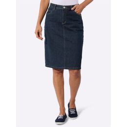 WITT Damen Jeansrock in 5-Pocket-Form, dark blue, Gr&ouml;&szlig;e 48