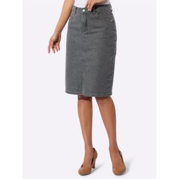 WITT Damen Jeansrock in 5-Pocket-Form, grey-denim, Gr&ouml;&szlig;e 36