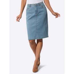 WITT Damen Jeansrock in 5-Pocket-Form, blue-bleached, Gr&ouml;&szlig;e 44
