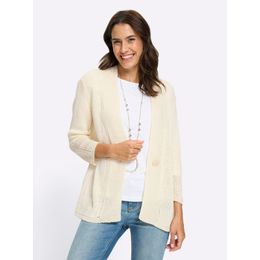 WITT Damen Strickjacke in pflegeleichtem B&auml;ndchengarn, champagner, Gr&ouml;&szlig;e 46