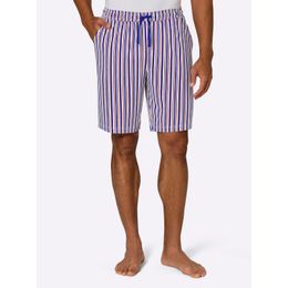 WITT Herren Hose kurz, royalblau-kirsche-gestreift, Gr&ouml;&szlig;e 60/62