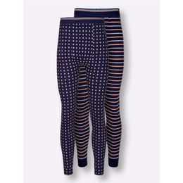 w&auml;schepur men Herren Hose lang, marine-getupft + marine-gestreift, Gr&ouml;&szlig;e 7
