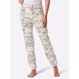 w&auml;schepur w&auml;schepur Damen Schlafanzug-Hose, ecru-schoko-bedruckt, Gr&ouml;&szlig;e 52/54