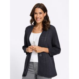 WITT Damen Strickjacke in pflegeleichtem B&auml;ndchengarn, marine, Gr&ouml;&szlig;e 38