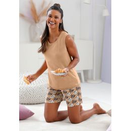 w&auml;schepur w&auml;schepur Damen Hose kurz, camel-schoko-bedruckt, Gr&ouml;&szlig;e 48/50