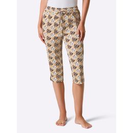 w&auml;schepur w&auml;schepur Damen Capri-Hose, camel-schoko-bedruckt, Gr&ouml;&szlig;e 52/54