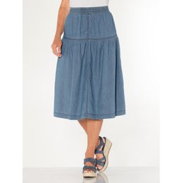 WITT Damen Jeansrock mit Rundum-Dehnbund, blue-bleached + blue-stone-washed, Gr&ouml;&szlig;e 19