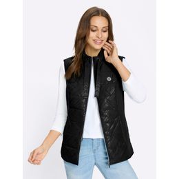 WITT Damen Steppweste mit 2 Nahttaschen, schwarz, Gr&ouml;&szlig;e 48