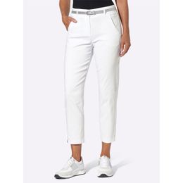 WITT Damen 7/8-Hose inklusive G&uuml;rtel, wei&szlig;, Gr&ouml;&szlig;e 50
