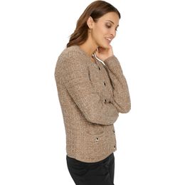 WITT Damen Strickjacke in Glanzgarn-Qualit&auml;t, camel-ecru-meliert, Gr&ouml;&szlig;e 40