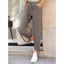 WITT Damen 7/8-Hose mit Glanzband-Verzierung, dunkeltaupe, Gr&ouml;&szlig;e 44