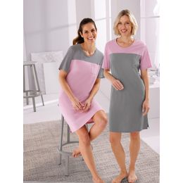 w&auml;schepur w&auml;schepur Damen Sleepshirts, ros&eacute; + steingrau, Gr&ouml;&szlig;e 36/38