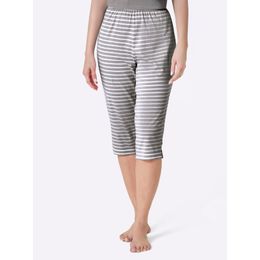 w&auml;schepur w&auml;schepur Damen Capri-Hose, steingrau-wei&szlig;-geringelt, Gr&ouml;&szlig;e 48/50
