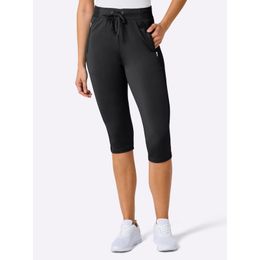 Catamaran Sports Damen Caprileggings mit Teil-Dehnbund, schwarz, Gr&ouml;&szlig;e 52/54