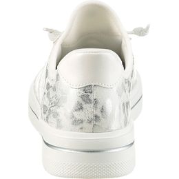 Jana Damen Sneaker mit Einschlupf ohne B&uuml;cken, wei&szlig;-gemustert, Gr&ouml;&szlig;e 42