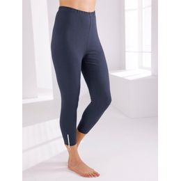 feel good Damen Leggings 3/4-lang, schwarz + marine, Gr&ouml;&szlig;e 52/54
