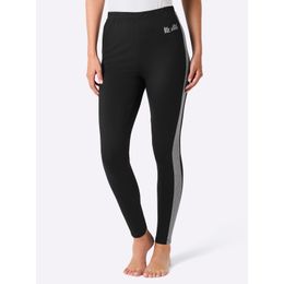 feel good Damen Leggings, schwarz-steingrau, Gr&ouml;&szlig;e 52/54