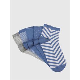 w&auml;schepur w&auml;schepur Damen Damen-Sneakersocken, mittelblau-gemustert, Gr&ouml;&szlig;e 35-38