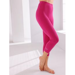 feel good Damen Leggings 3/4-lang, schwarz + fuchsia, Gr&ouml;&szlig;e 44/46