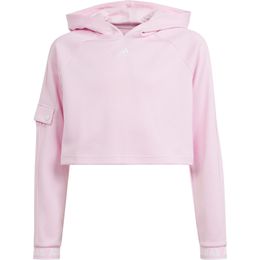 Adidas Cropped Hoodie M&auml;dchen - rosa - Gr. 164 - Polyester/Baumwolle