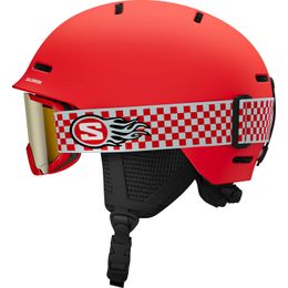Salomon Player Combo Helm Kinder - rot - Gr. 53-56