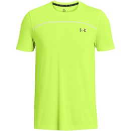 Under Armour Rush Wordmark Funktionsshirt Herren - gelb - Gr. M - Polyamid/Polyester