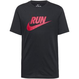 Nike Run Funktionsshirt Herren - schwarz - Gr. L - Baumwolle/Polyester