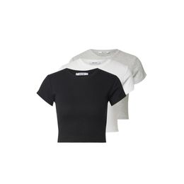 ABOUT YOU T-Shirt 'Loryn' Damen Gr&ouml;&szlig;e XS graumeliert / schwarz / wei&szlig;