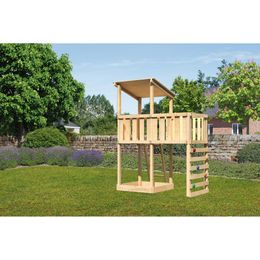 Karibu Spielturm 'Anna' naturbelassene nordische Fichte 107 x 270 x 107 cm