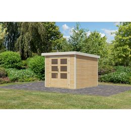 Karibu Gartenhaus 'Komet 3,5 A' naturbelassen/wei&szlig; 238,5 x 209 x 242,5 cm