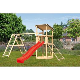 Karibu Spielturm 'Anna' naturbelassene nordische Fichte 107 x 270 x 107 cm