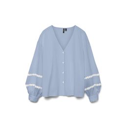 V&eacute;ro Moda Vero Moda Bluse 'VMJanni' Damen Gr&ouml;&szlig;e XS blau / wei&szlig;
