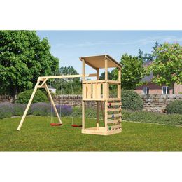 Karibu Spielturm 'Anna' naturbelassene nordische Fichte 107 x 270 x 107 cm