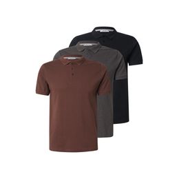 ABOUT YOU Poloshirt 'Robin' Herren Gr&ouml;&szlig;e L schoko / dunkelgrau / schwarz