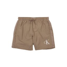 Calvin Klein Swimwear Badeshorts Jungen Gr&ouml;&szlig;e 140/152 taupe / wei&szlig;
