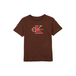 Calvin Klein Jeans T-Shirt Jungen Gr&ouml;&szlig;e 104 beige / braun / rot / wei&szlig;