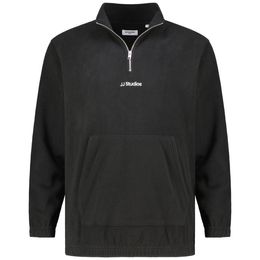 Jack & Jones Gro&szlig;e Gr&ouml;&szlig;en Jack&Jones Fleecepullover mit Troyerkragen Farbe schwarz Gr&ouml;&szlig;e: 4XL