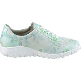 Waldl&auml;ufer Waldl&auml;ufer Damen Sneaker aus Textil, mit Wechselfu&szlig;bett, blaugr&uuml;n-bedruckt, Gr&ouml;&szlig;e 6,5