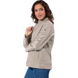 WITT Damen Steppjacke mit verdeckten Rei&szlig;verschluss-Taschen, sesam, Gr&ouml;&szlig;e 46