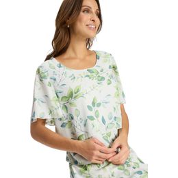 WITT Damen Druckkleid in Georgette-Qualit&auml;t, wei&szlig;-eucalyptus-bedruckt, Gr&ouml;&szlig;e 48
