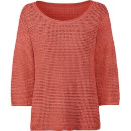 Heine Witt Damen Rundhalspullover mit Rollkante, terra, Gr&ouml;&szlig;e 48/50
