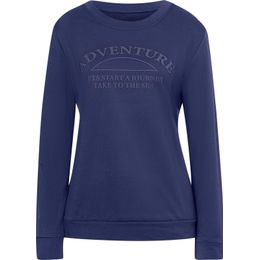 Heine Witt Damen Sweatshirt mit 3D-Schriftzug, marine, Gr&ouml;&szlig;e 40