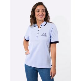 WITT Damen Poloshirt aus reiner Baumwolle, hellblau, Gr&ouml;&szlig;e 38