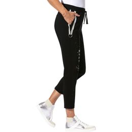 WITT Damen Hose in 7/8-L&auml;nge, schwarz-wei&szlig;-bedruckt, Gr&ouml;&szlig;e 50
