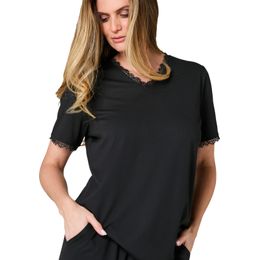 w&auml;schepur w&auml;schepur Damen Schlafanzug, schwarz, Gr&ouml;&szlig;e 48/50