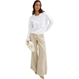 WITT Damen Strickjacke in kurzer T-Form, wei&szlig;, Gr&ouml;&szlig;e 40